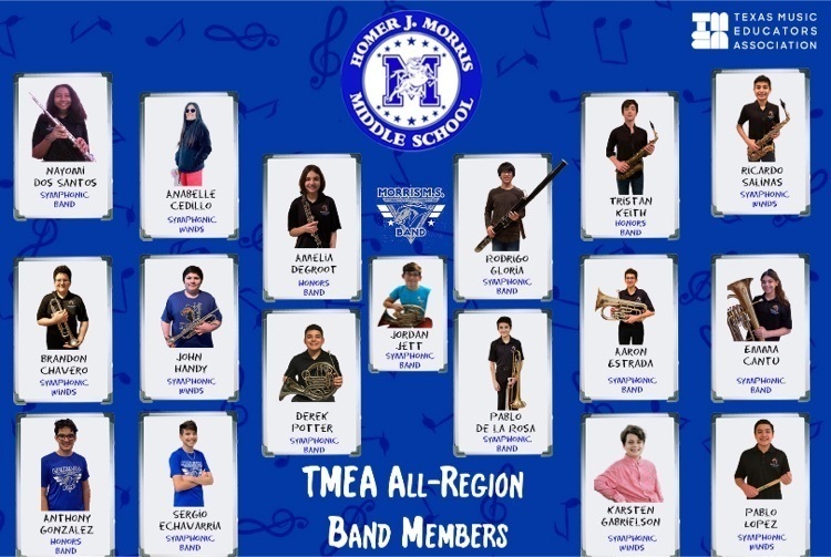 All Region Band Members | Homer J. Morris Middle School