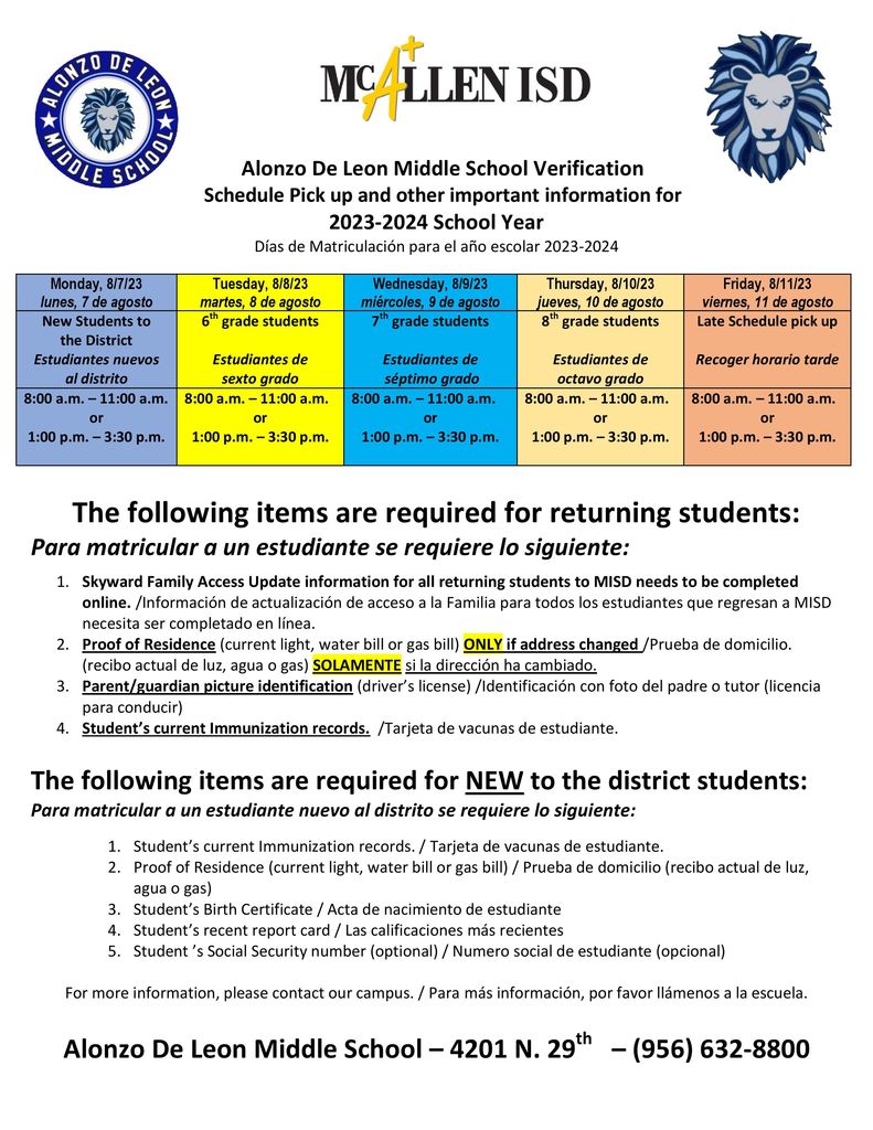 Live Feed | Alonzo De Leon Middle School